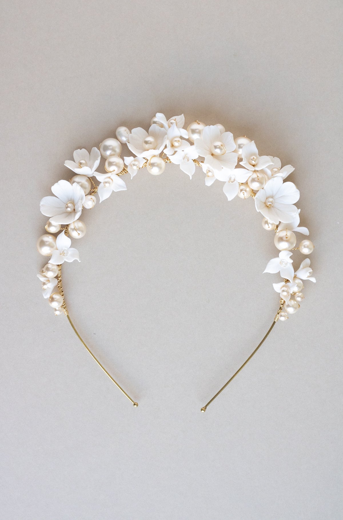 Rowen | clay bridal crown - Megan Therese Couture