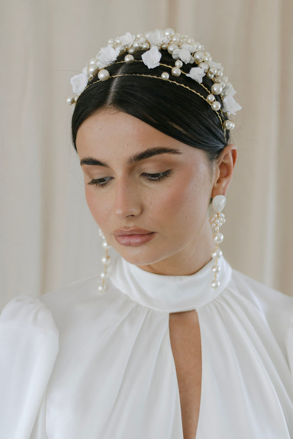 Minimal LIV | pearl crown - Megan Therese Couture