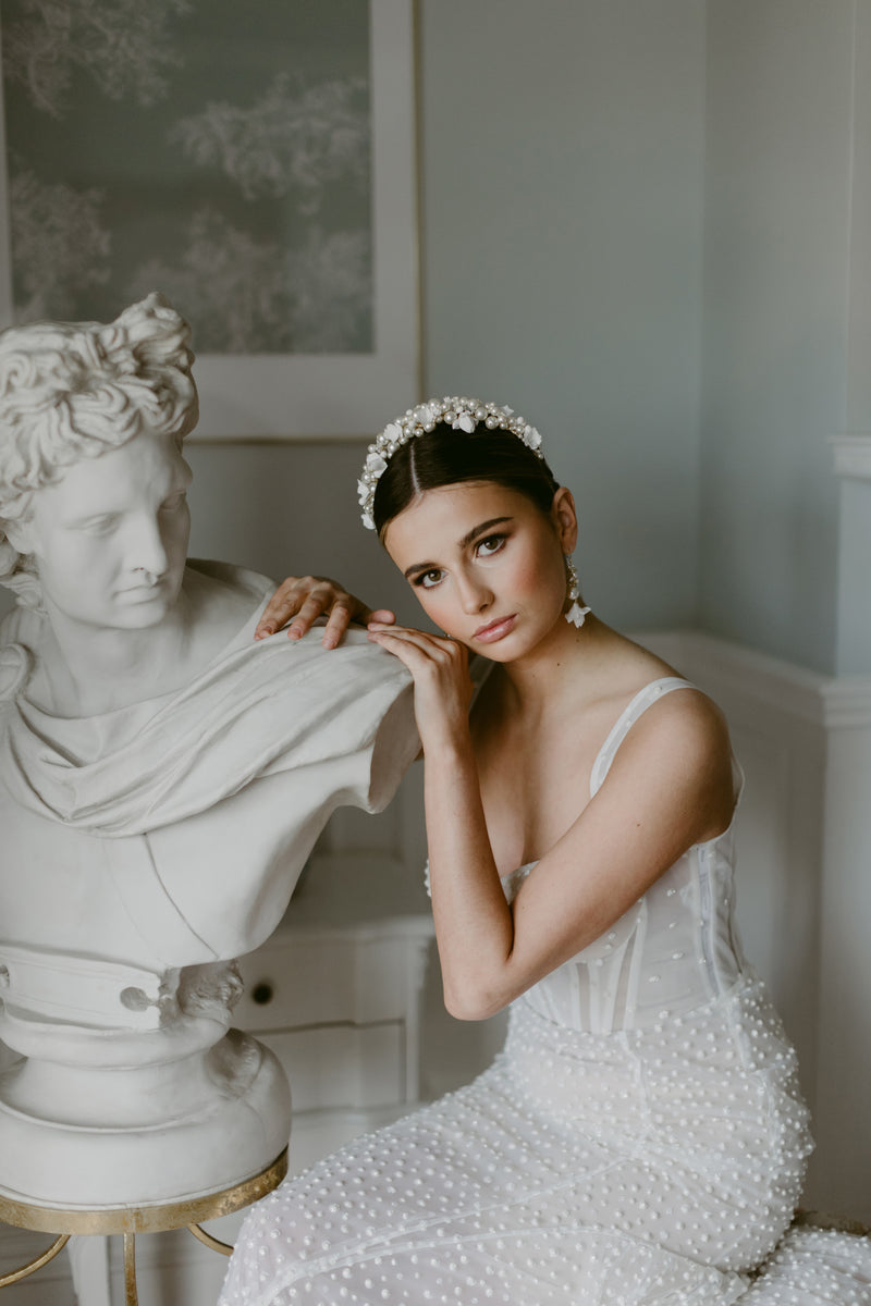 BABY ANTOINETTE | pearl bridal crown - Megan Therese Couture