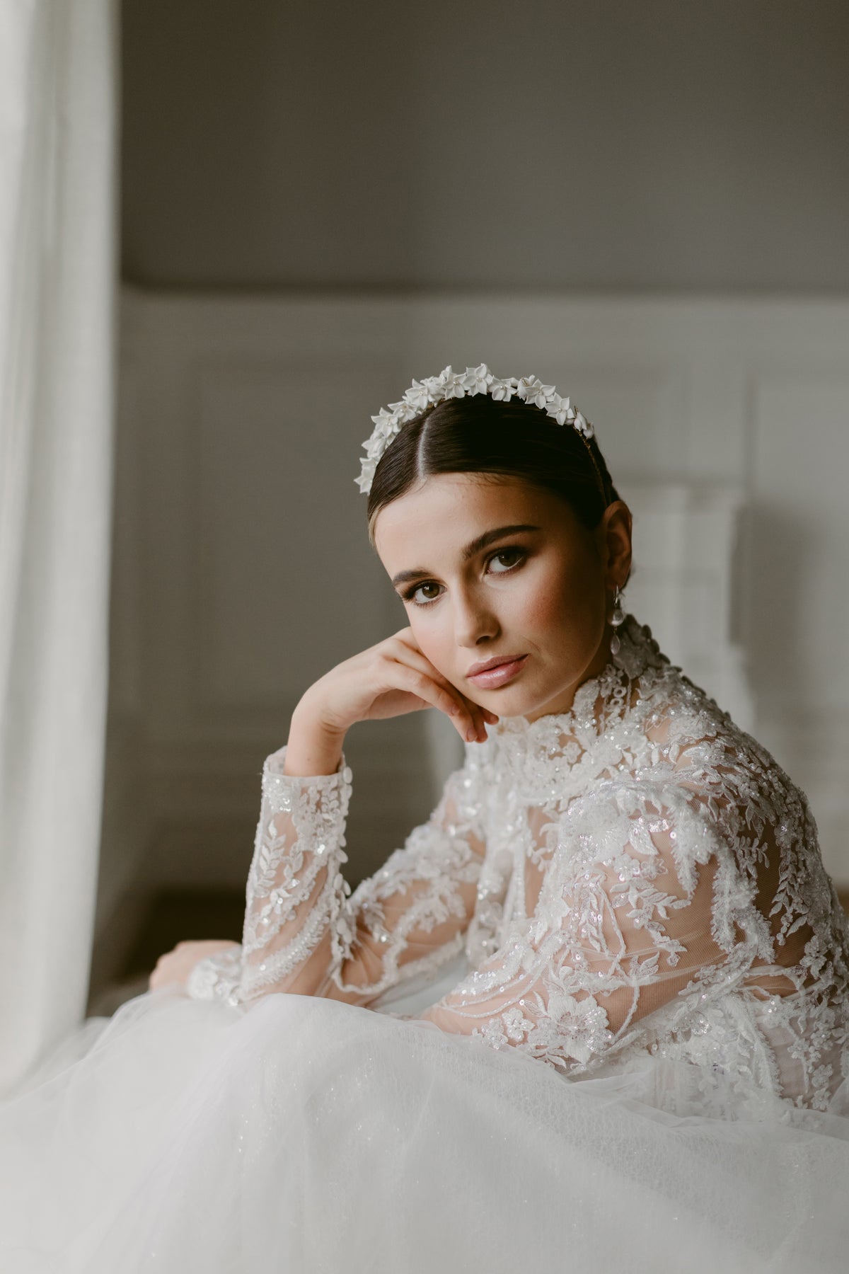 AMEYA | clay bridal crown - Megan Therese Couture