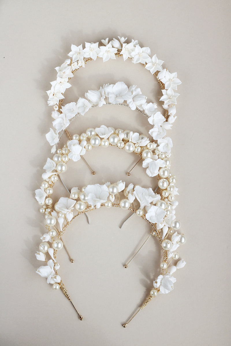 AMEYA | clay bridal crown - Megan Therese Couture